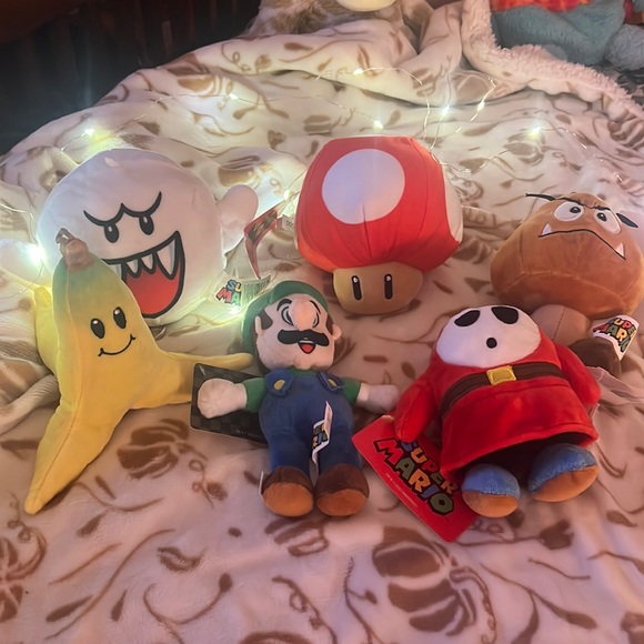 Nintendo | Toys | Nwt Set Of 6 Super Mario Stuffed Plush Good Stuff ...